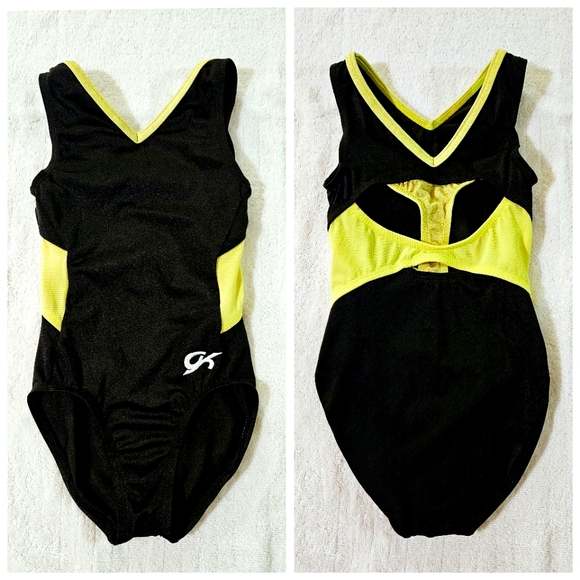 GK | Costumes | Great Gk Elite Gymnastics Dance Leotard Medium Black ...
